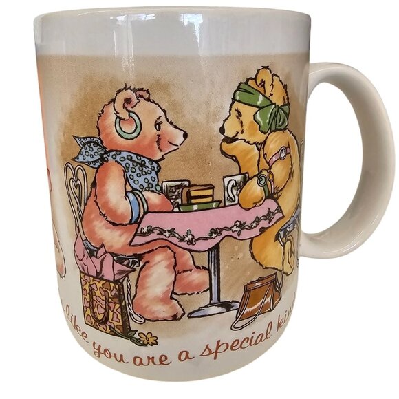 Dining | Vintage White Ceramic Mug With Adorable Illustrated Bears Heartwarming Quote | Poshmark